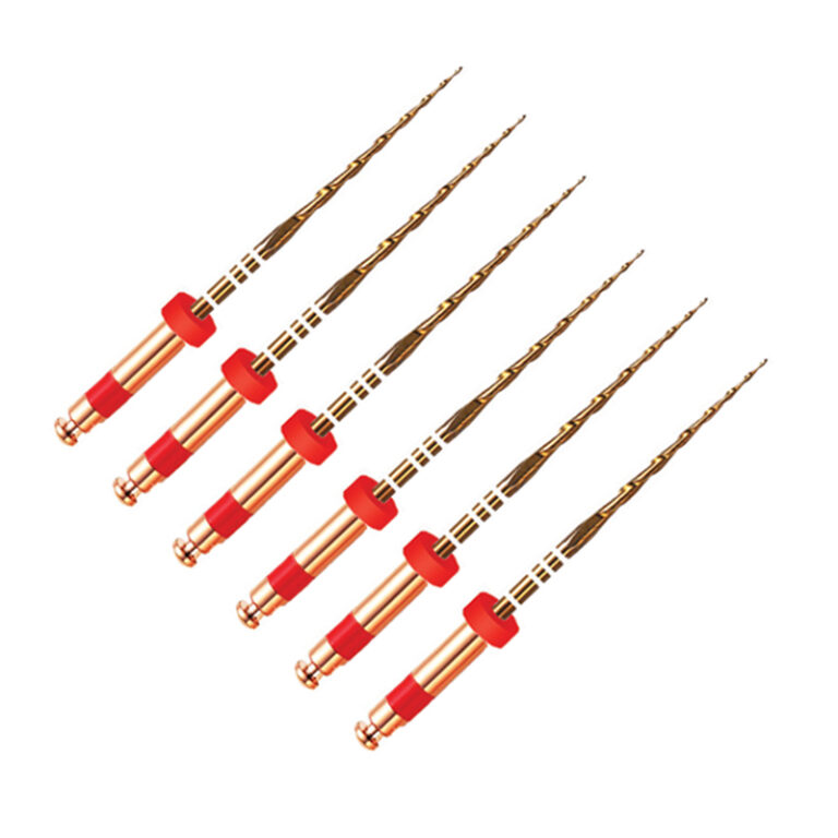 RC Gold Files - Red R25 08 Taper 6pcs - 21mm - F2 Medical Supplies