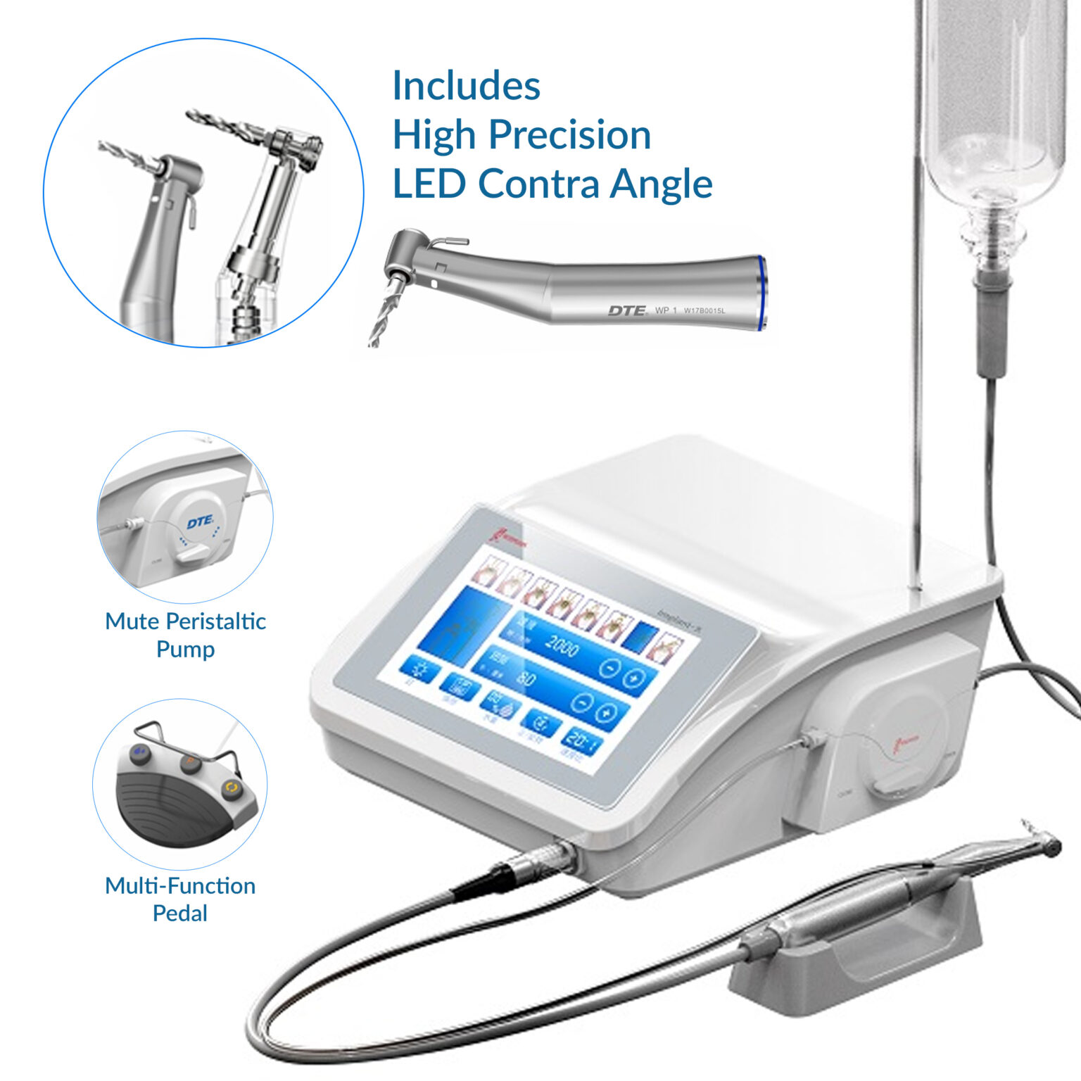 DTE Implant-X LED Plus Implanter Motor - with 20:1 Contra Angle ...