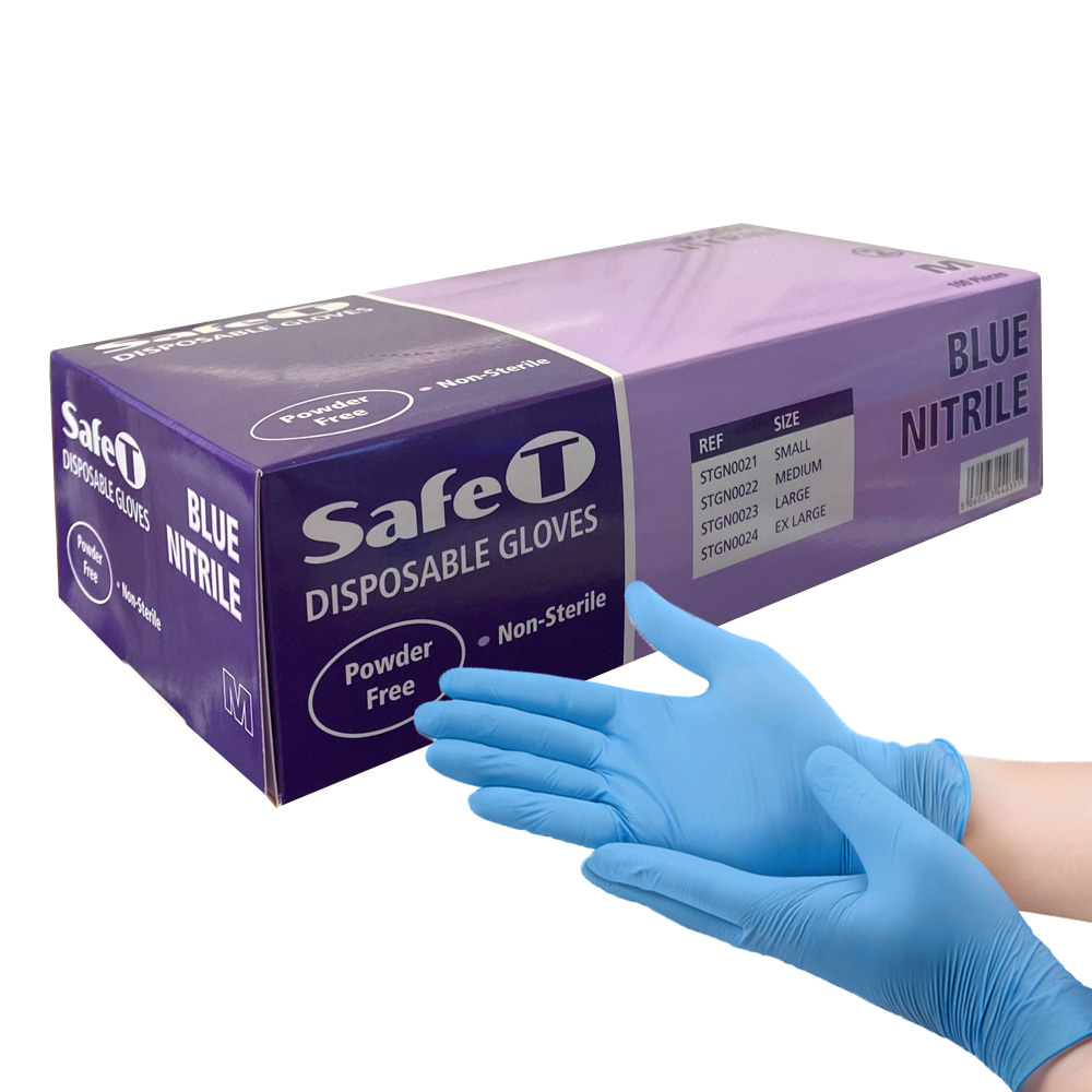 Blue Nitrile Gloves (100) - MEDIUM - F2 Medical Supplies