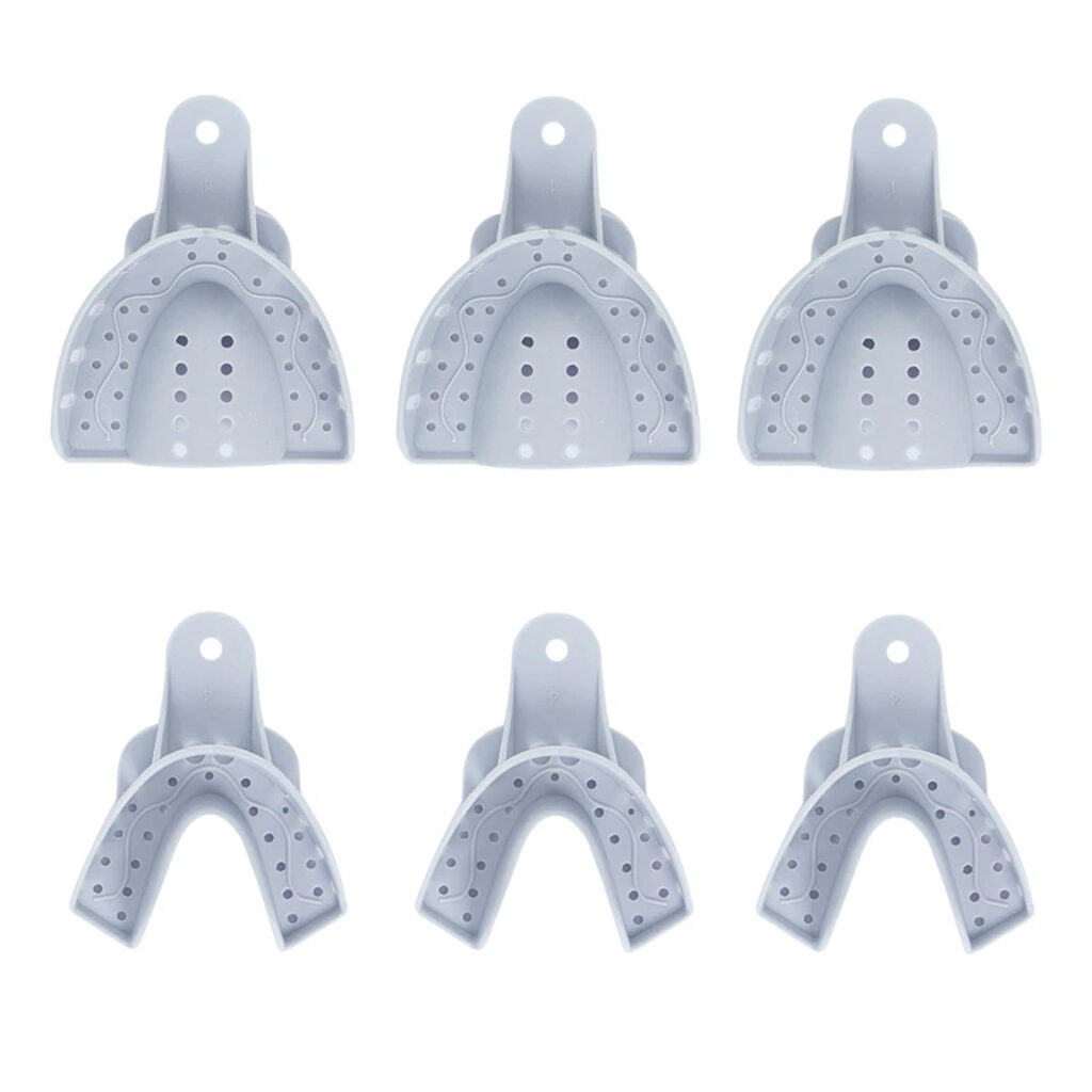 Medium Adjustable Edentulous Impression Trays 6pcs - 3 Upper + 3 Lower ...