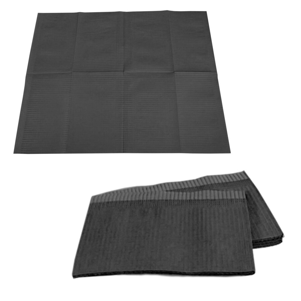 3-Ply Dental Bibs 500 Pcs Per Box - Black Bibs - F2 Medical Supplies